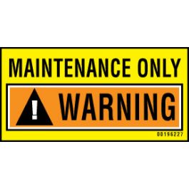 Warning/Maintenance Label for Lift Tables