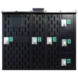Gas Cylinder Locker, 93" x 32", 6-Doors, Electronic Locks
