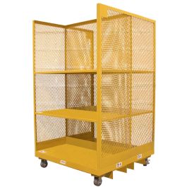 Double-Sided Order Picker Cart with 3 Fixed Shelves